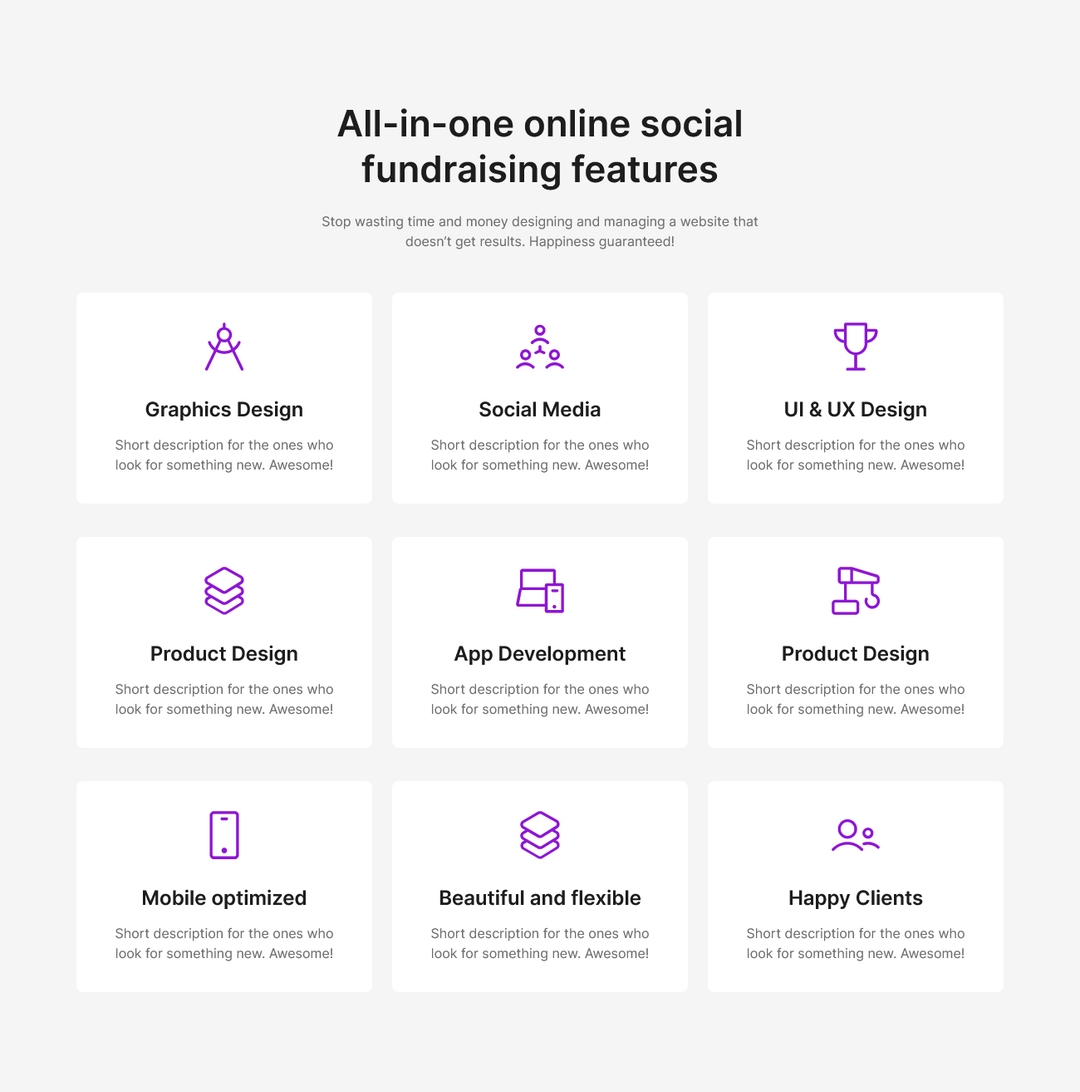 Bootstrap Features / Services Sections and Components