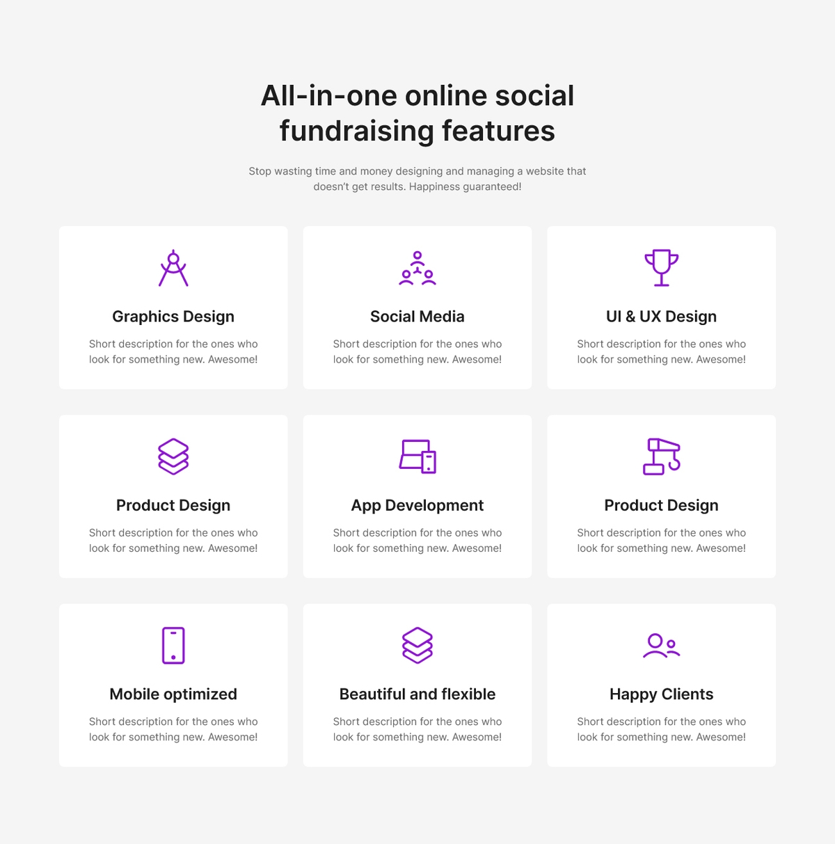 Bootstrap Features / Services Sections and Components