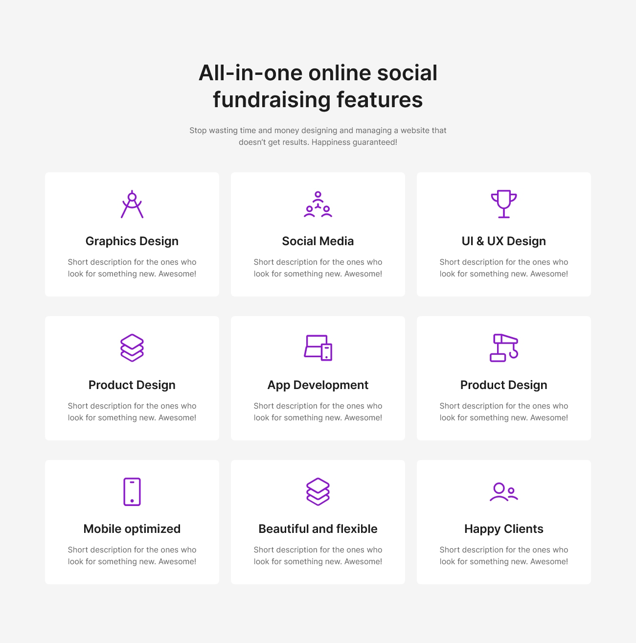 Bootstrap Features / Services Sections and Components