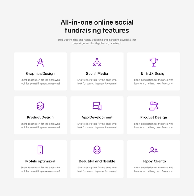 Bootstrap Features / Services Sections and Components