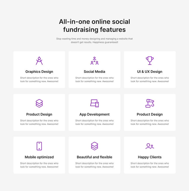 Bootstrap Features / Services Sections and Components
