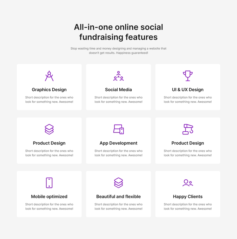 Bootstrap Features / Services Sections and Components