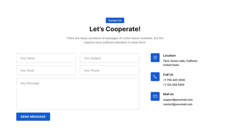 Bootstrap Contact Sections and Snippets
