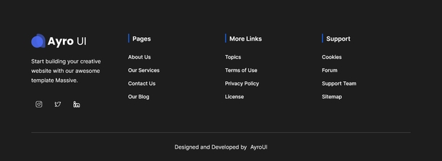 Bootstrap Footer Sections and Snippets