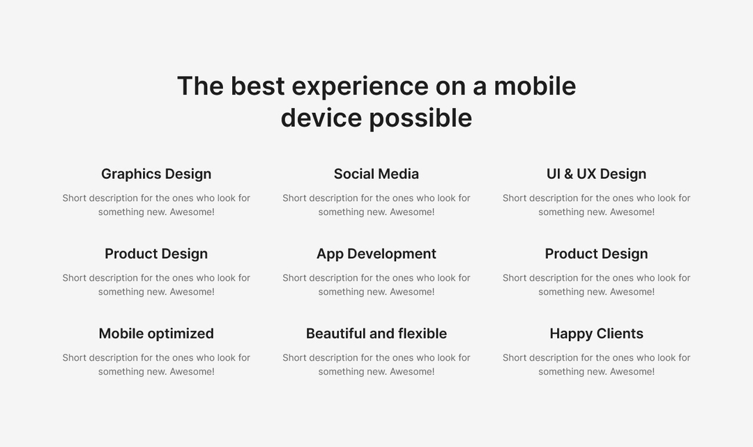 Bootstrap Features / Services Sections and Components