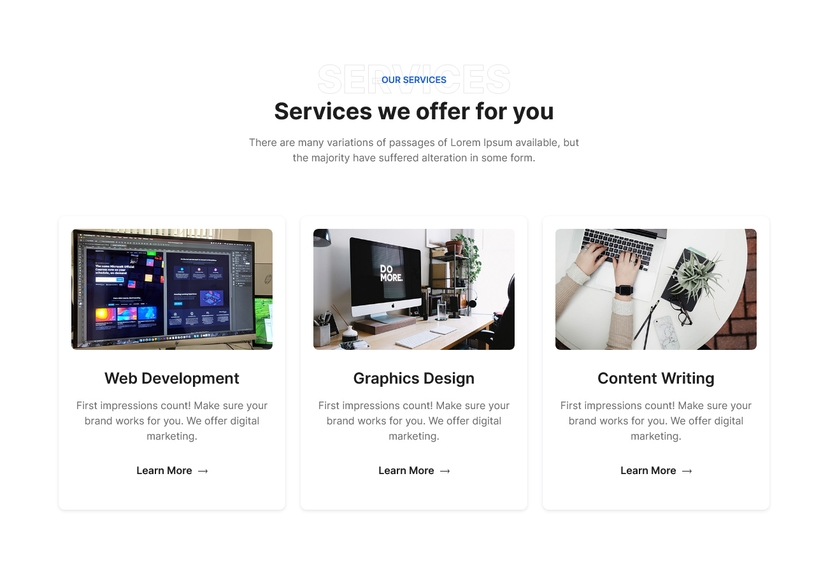 Bootstrap Features / Services Sections and Components