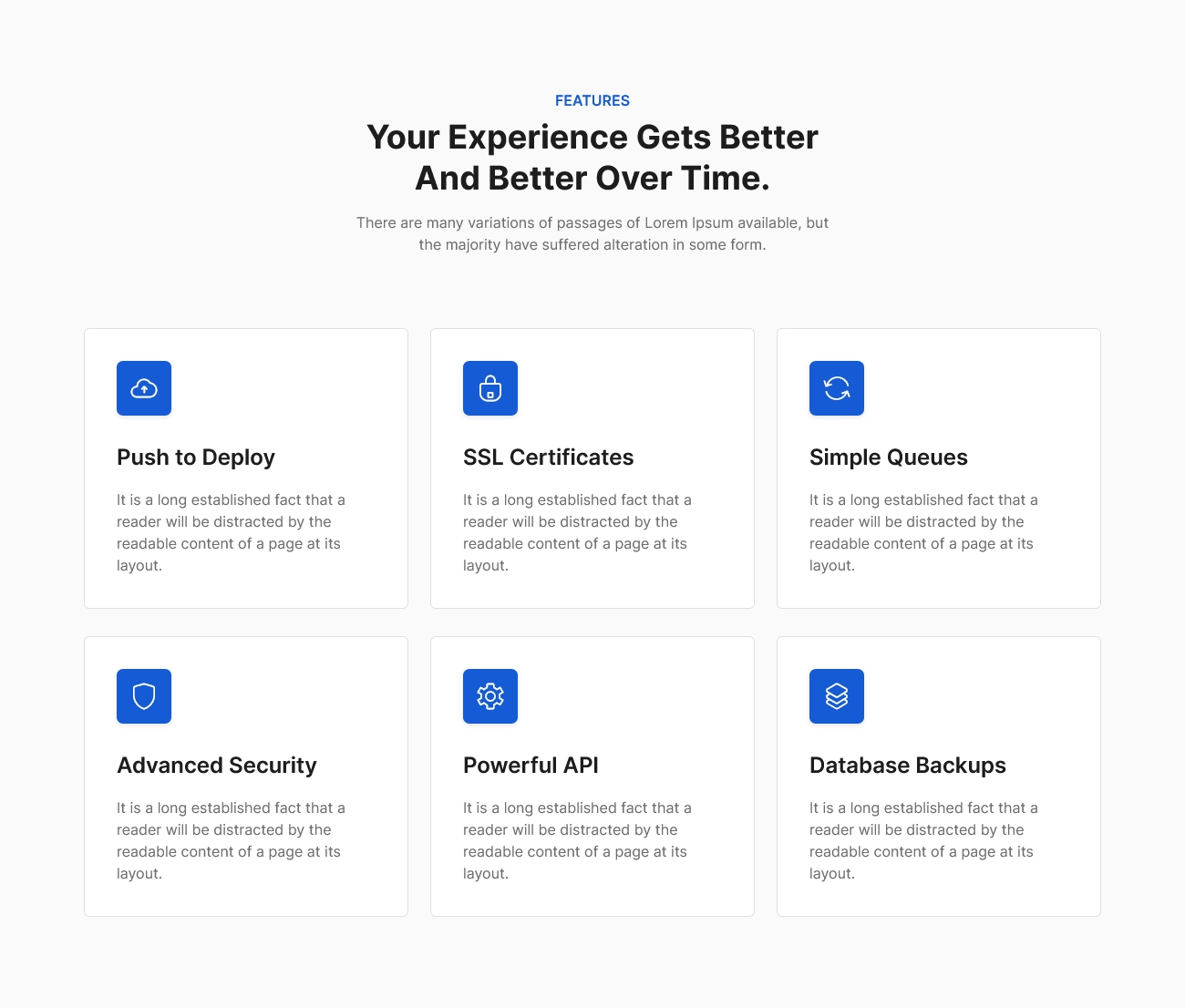 Bootstrap Features / Services Sections and Components