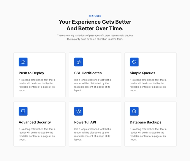 Bootstrap Features / Services Sections and Components