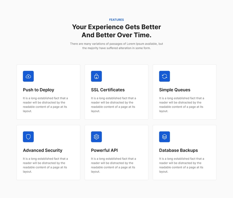 Bootstrap Features / Services Sections and Components