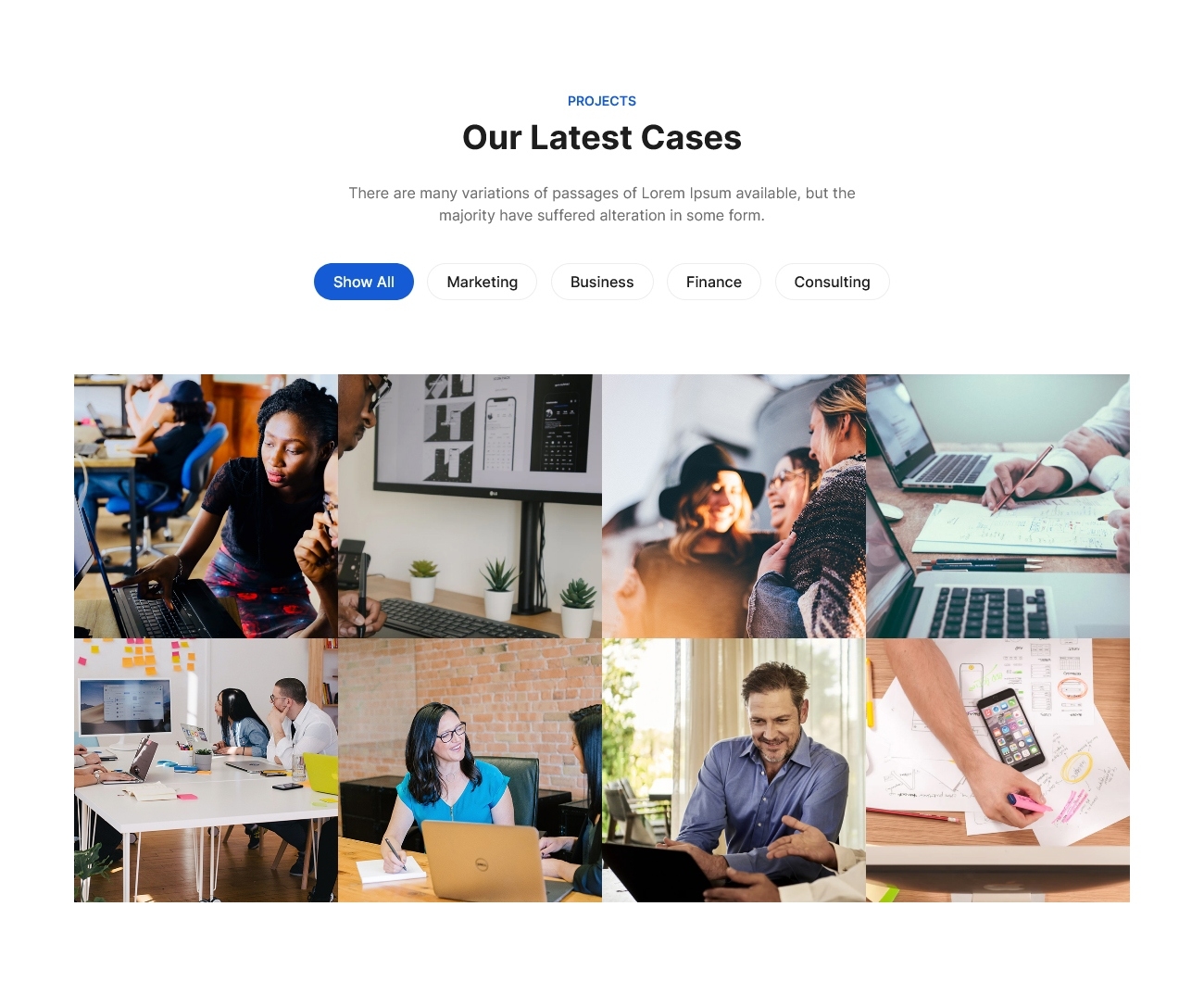 Bootstrap Portfolios Snippets and Sections