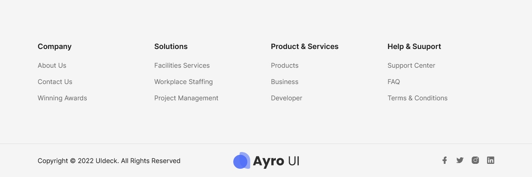Bootstrap Footer Sections and Snippets