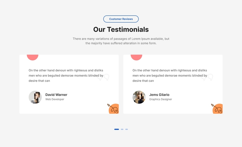 Bootstrap Testimonials and Reviews Sections
