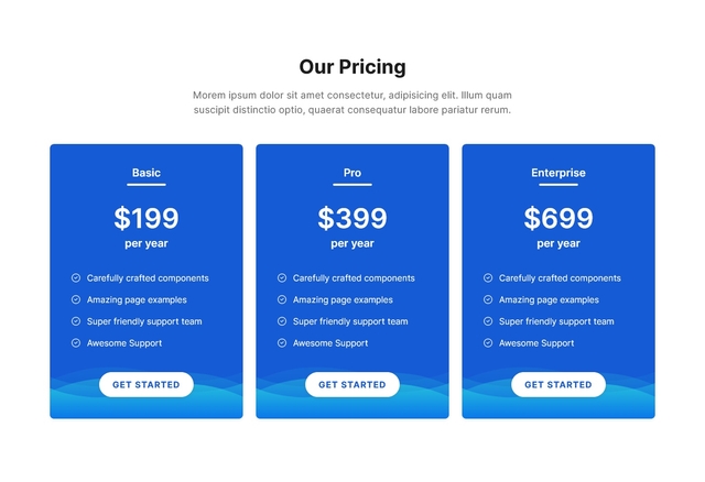 Bootstrap Pricing Tables Sections and Snippets