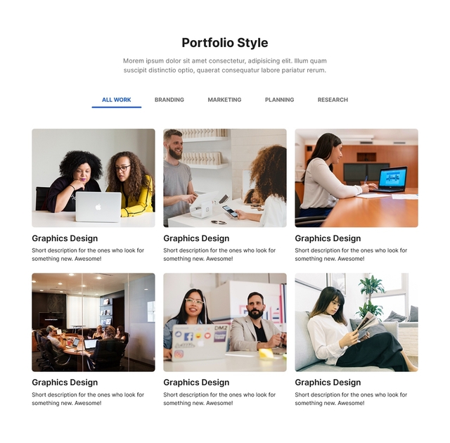 Bootstrap Portfolios Snippets and Sections