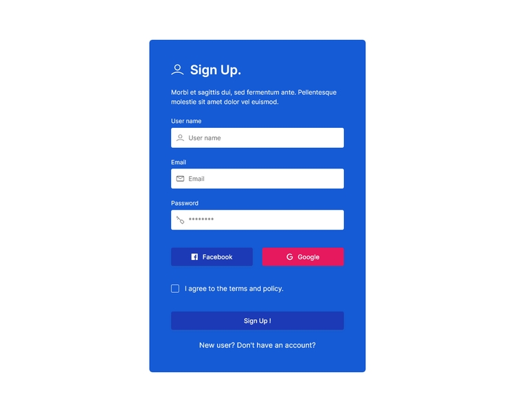 Bootstrap Sign In/Sign Up and Login/Registration Snippets