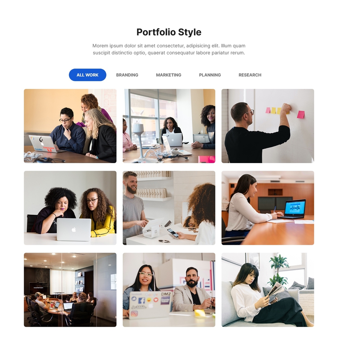 Bootstrap Portfolios Snippets and Sections