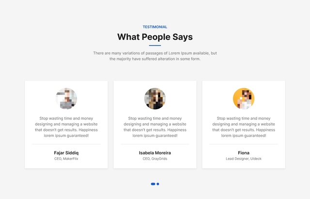 Bootstrap Testimonials and Reviews Sections