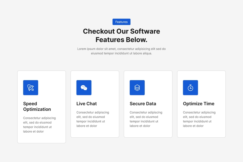 Bootstrap Features / Services Sections and Components