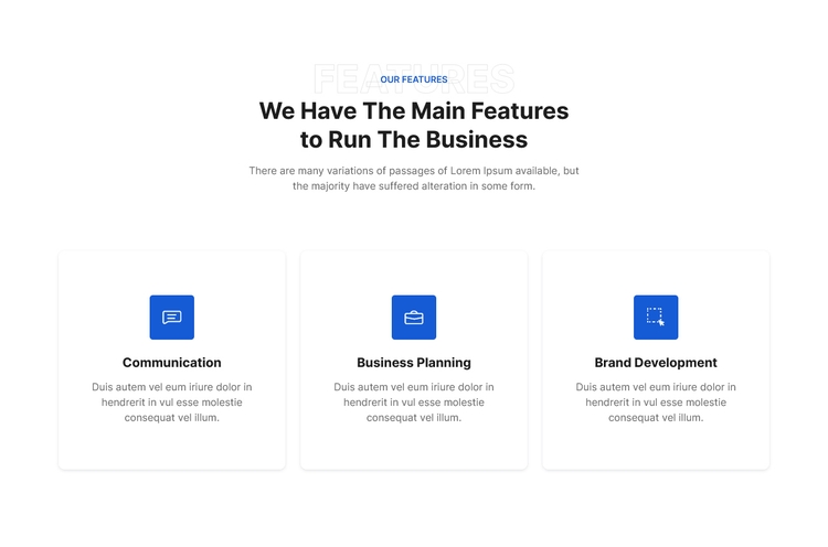 Bootstrap Features / Services Sections and Components