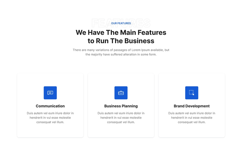 Bootstrap Features / Services Sections and Components