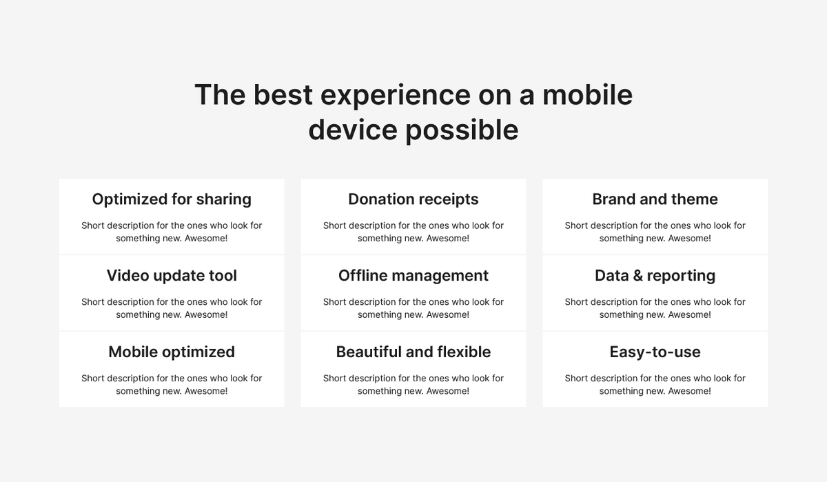 Bootstrap Features / Services Sections and Components