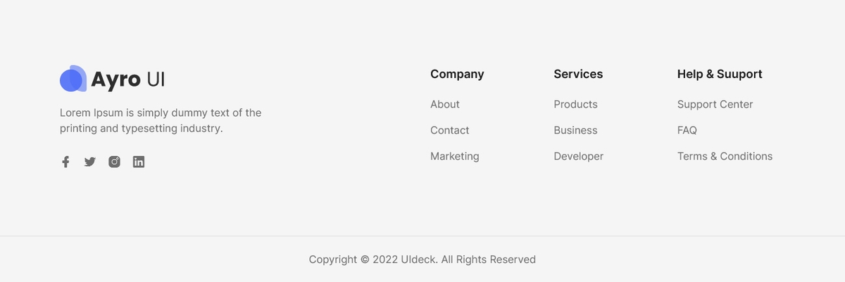 Bootstrap Footer Sections and Snippets