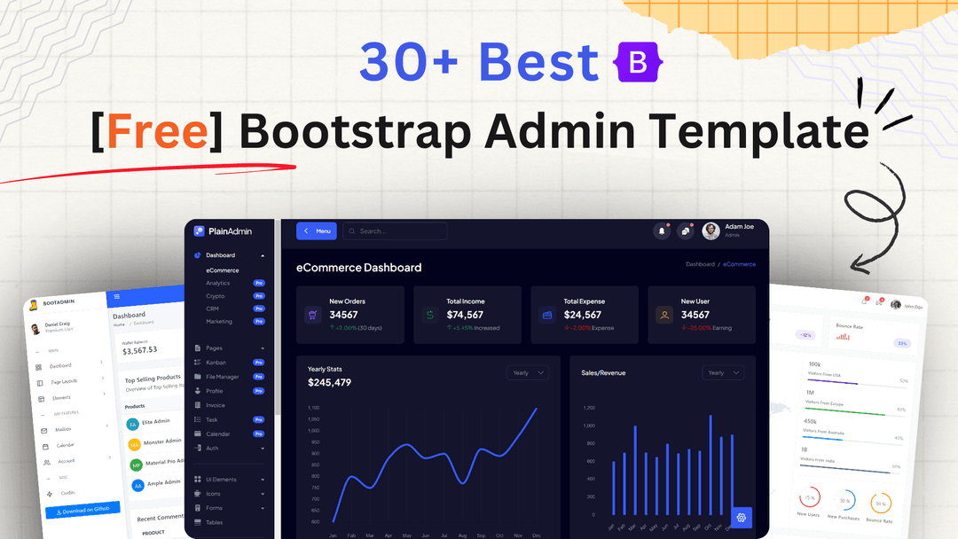30+ Best Free Bootstrap Admin Templates for 2026 | GrayGrids