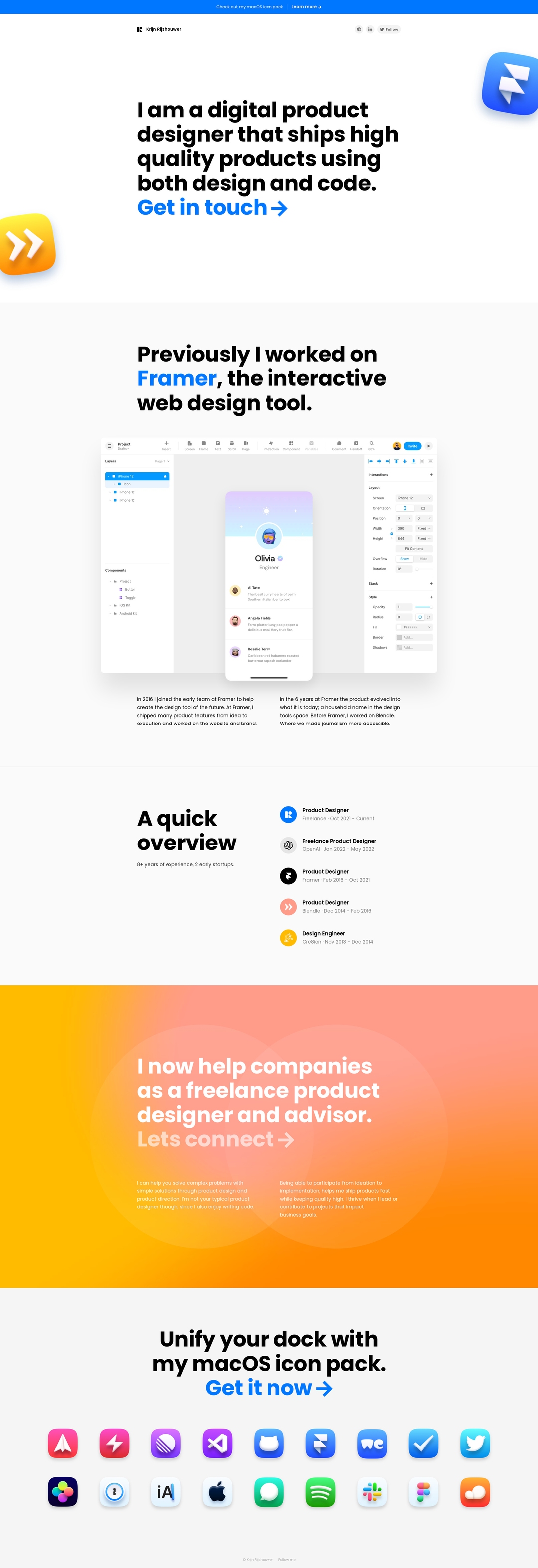 Personal Website - Krijn Rijshouwer - Design Inspirations | GrayGrids