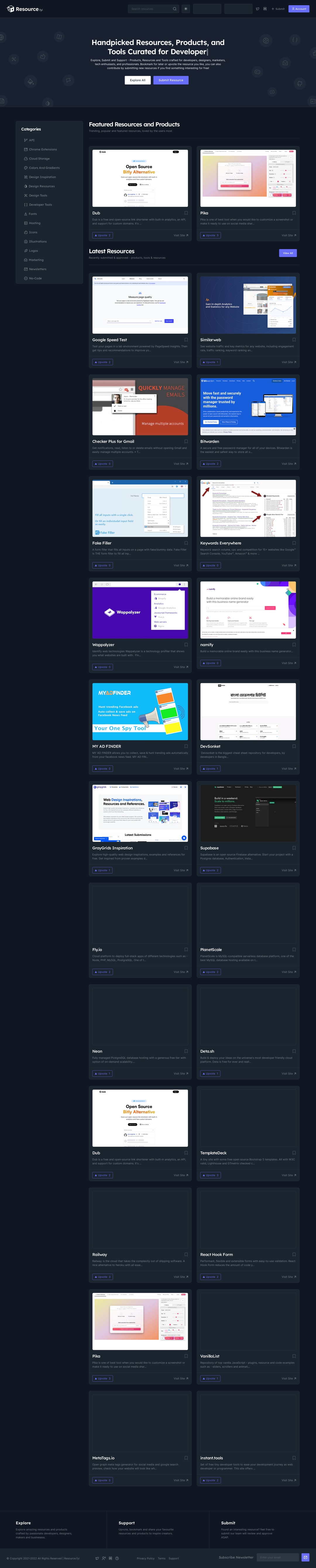 Resource.fyi - Listing Site Design Example - Design Inspirations ...