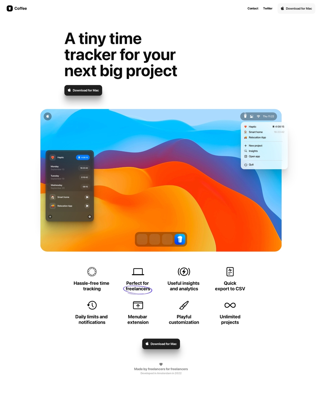 Coffee.co - Time Tracker App - Design Inspirations | GrayGrids