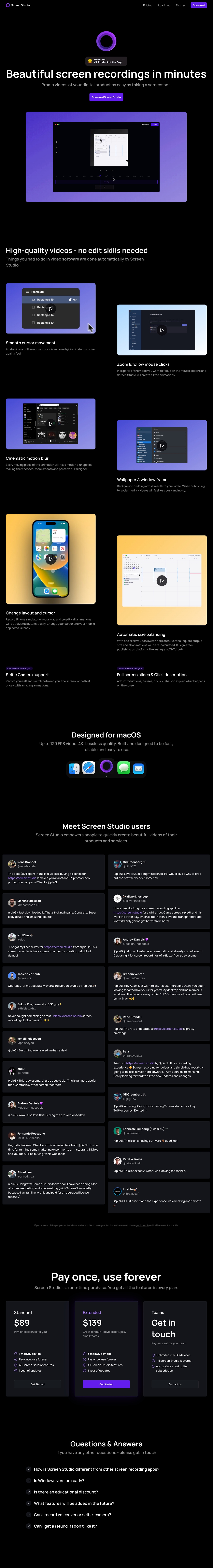 Screen Studio - Design Inspirations | GrayGrids