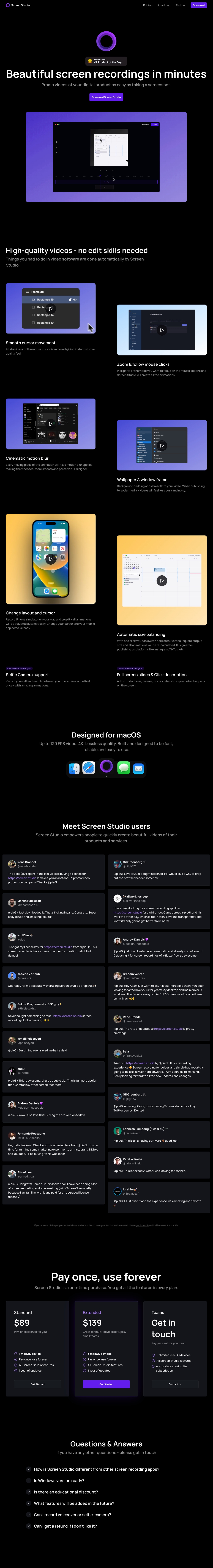 Screen Studio - Design Inspirations | GrayGrids