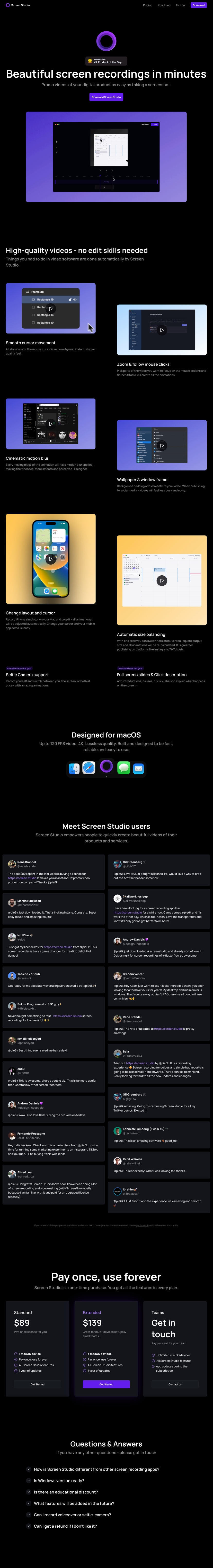 Screen Studio - Design Inspirations | GrayGrids